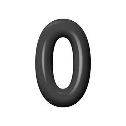 3d black number 9 black realistic plastic number Vector Image