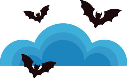 Night scene with bats flying and standing Vector Image