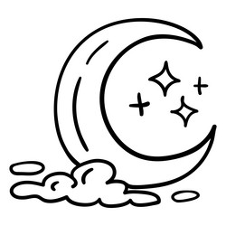 Magic crescent moon stroke Royalty Free Vector Image