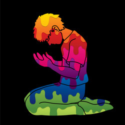 Prayer christian praying cartoon Royalty Free Vector Image