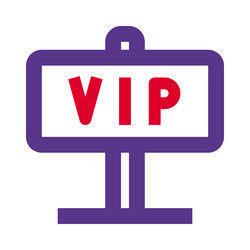 Sign board stand indicating vip only Royalty Free Vector