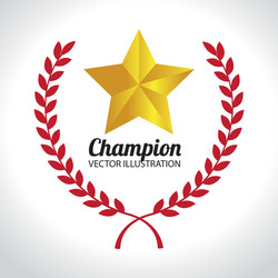 Winner gold star with red ribbon app banner Vector Image