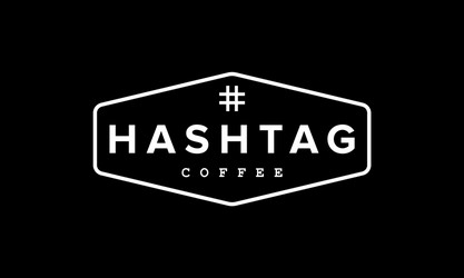 Hashtag coffee logo design concept Royalty Free Vector Image
