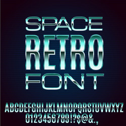 Sci-fi retro font Royalty Free Vector Image - VectorStock