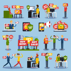 Aggressive marketing campaign concept intrusive Vector Image