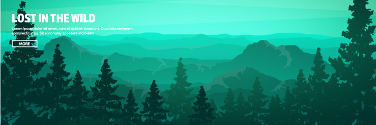 Mountains and forest header wild nature landscape Vector Image