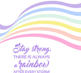 Pastel rainbow background inspirational quote Vector Image