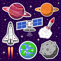 Set of solar system planets Royalty Free Vector Image