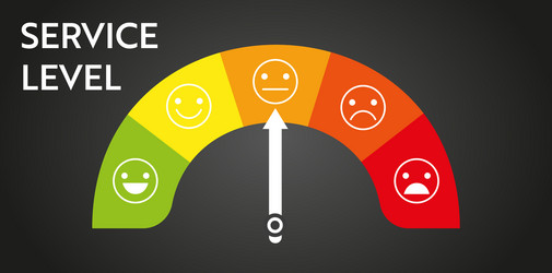Customer satisfaction chart meter Royalty Free Vector Image