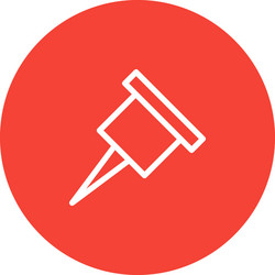 Gradient thumb pin icon with white background Vector Image