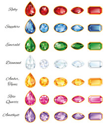 Set of seven gems Royalty Free Vector Image - VectorStock