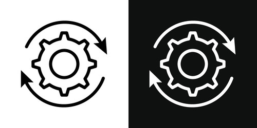 Workflow process icon set operations gear Vector Image