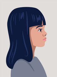 Portrait of a beautiful young woman in profile Vector Image