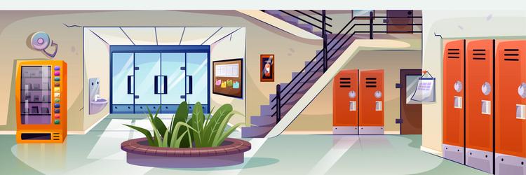 Cartoon School Hallway Background