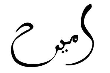 Simple hand draw calligraphy sketch arabic aamiin Vector Image