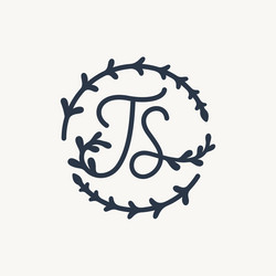 T s ts monogram logo minimalist initials Vector Image