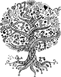 Tree 27 with roots entangle for your design Vector Image