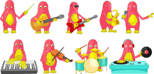 Insect playing music in nature Royalty Free Vector Image