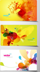 Set of abstract colorful splash gift cards Vector Image