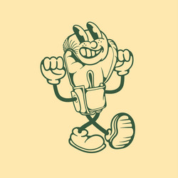 Vintage character design of gloves armor Vector Image