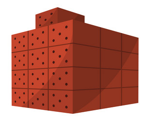 Building material red brick cartoon supplies Vector Image