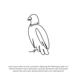 Eagle one continuous line drawing cute decoration Vector Image