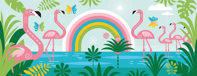 Rainbow Flamingo Vector Images (over 370)