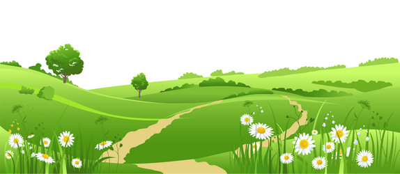 Cartoon spring landscape Royalty Free Vector Image
