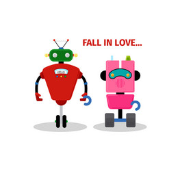 Robots in love Royalty Free Vector Image - VectorStock