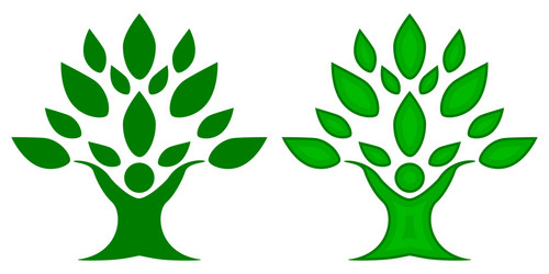 Green color family nature tree Royalty Free Vector Image