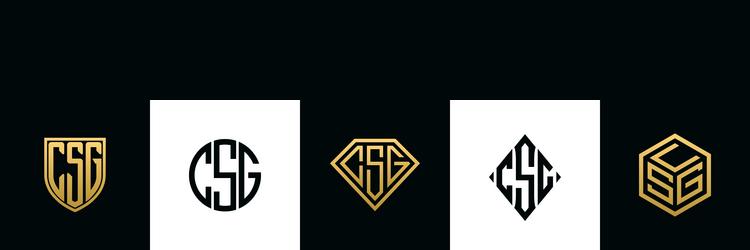 Initial letters iss logo designs bundle Royalty Free Vector