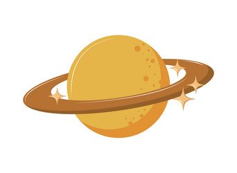 Cartoon saturn planet Royalty Free Vector Image