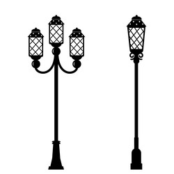 Street lamp set lights retro collection Royalty Free Vector