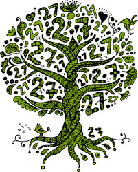 Tree 27 with roots entangle for your design Vector Image