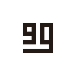 Letter gg square rectangle geometric symbol Vector Image