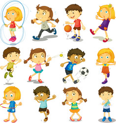 Cartoon characters activities Royalty Free Vector Image