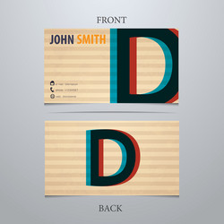 D letter in isometric 3d style with shadow Vector Image