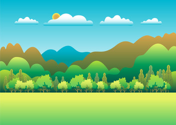 Hills landscape in flat style design valley Vector Image