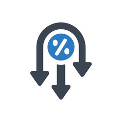 Increase interest rate icon Royalty Free Vector Image