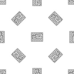 Rap bricks wall icon outline style Royalty Free Vector Image