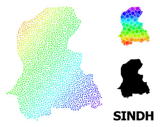 Flat map sindh province with name Royalty Free Vector Image