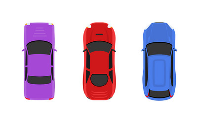 Car top view cartoon icon above top Royalty Free Vector