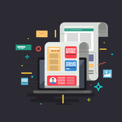 Content marketing concept in flat design Vector Image