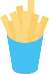 French fries box cartoon in black and white Vector Image