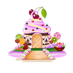 Magic sweet house Royalty Free Vector Image - VectorStock