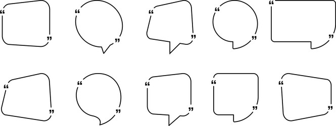 Quote box frames set form simple bubble Royalty Free Vector