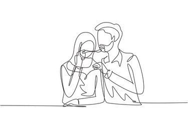 A continuous linear drawing of couples who love Vector Image