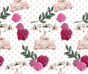 Vintage phone pattern retro style Royalty Free Vector Image