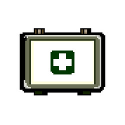 Doctor first aid kit game pixel art Royalty Free Vector