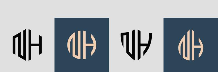Creative simple initial letters nh logo designs Vector Image